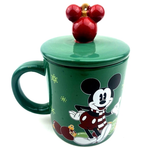 Disney | Dining | Disney Mickey Mouse Mug Cup 8oz Holiday Green ...